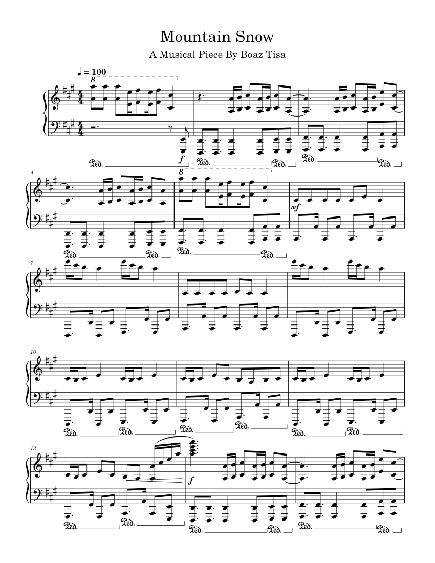 Mountain Snow (Echoes of Everest Original Project) – Bo-Bo. T Sheet Music for Piano (Solo ...