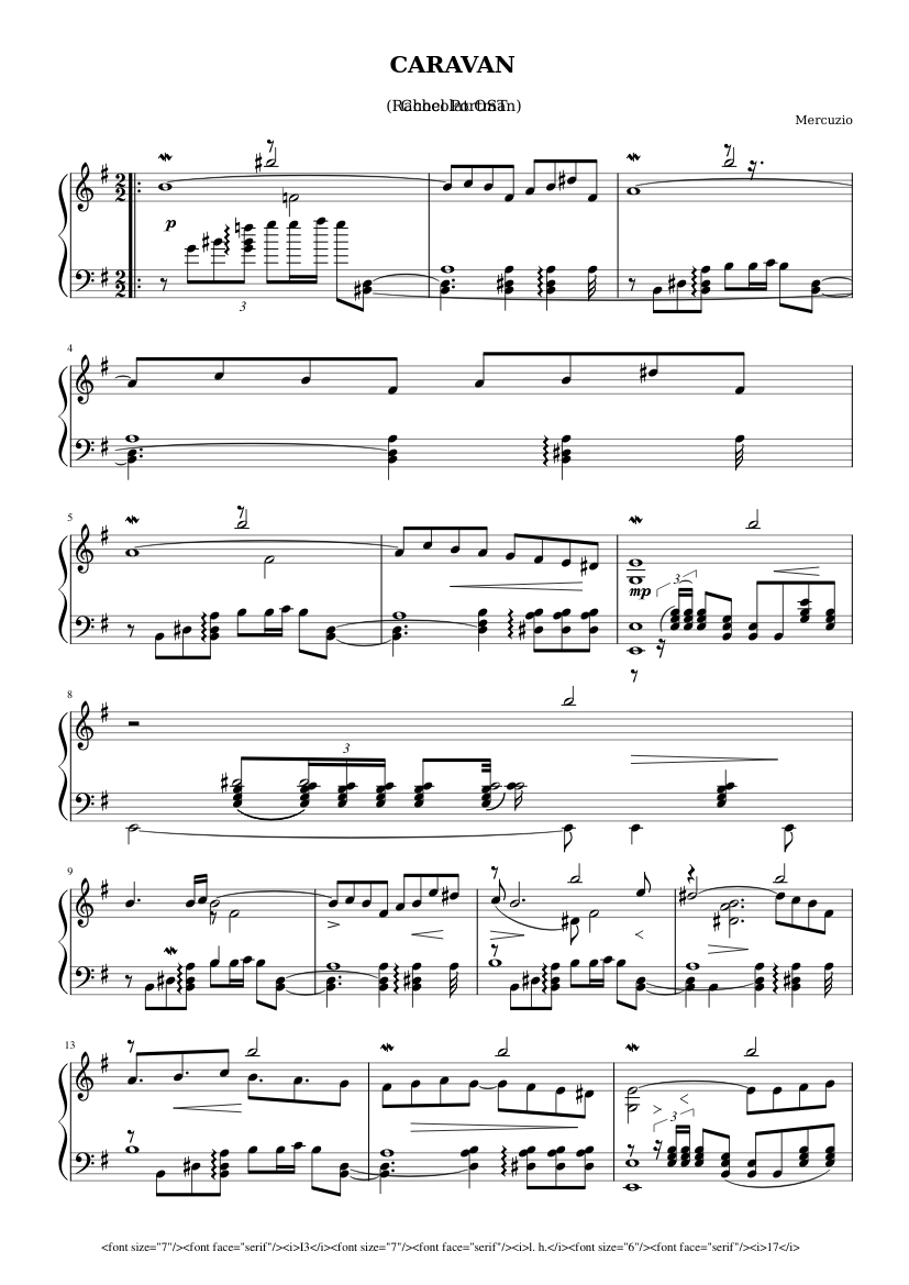 Caravan – Rachel Portman Sheet music for Piano (Solo) | Musescore.com
