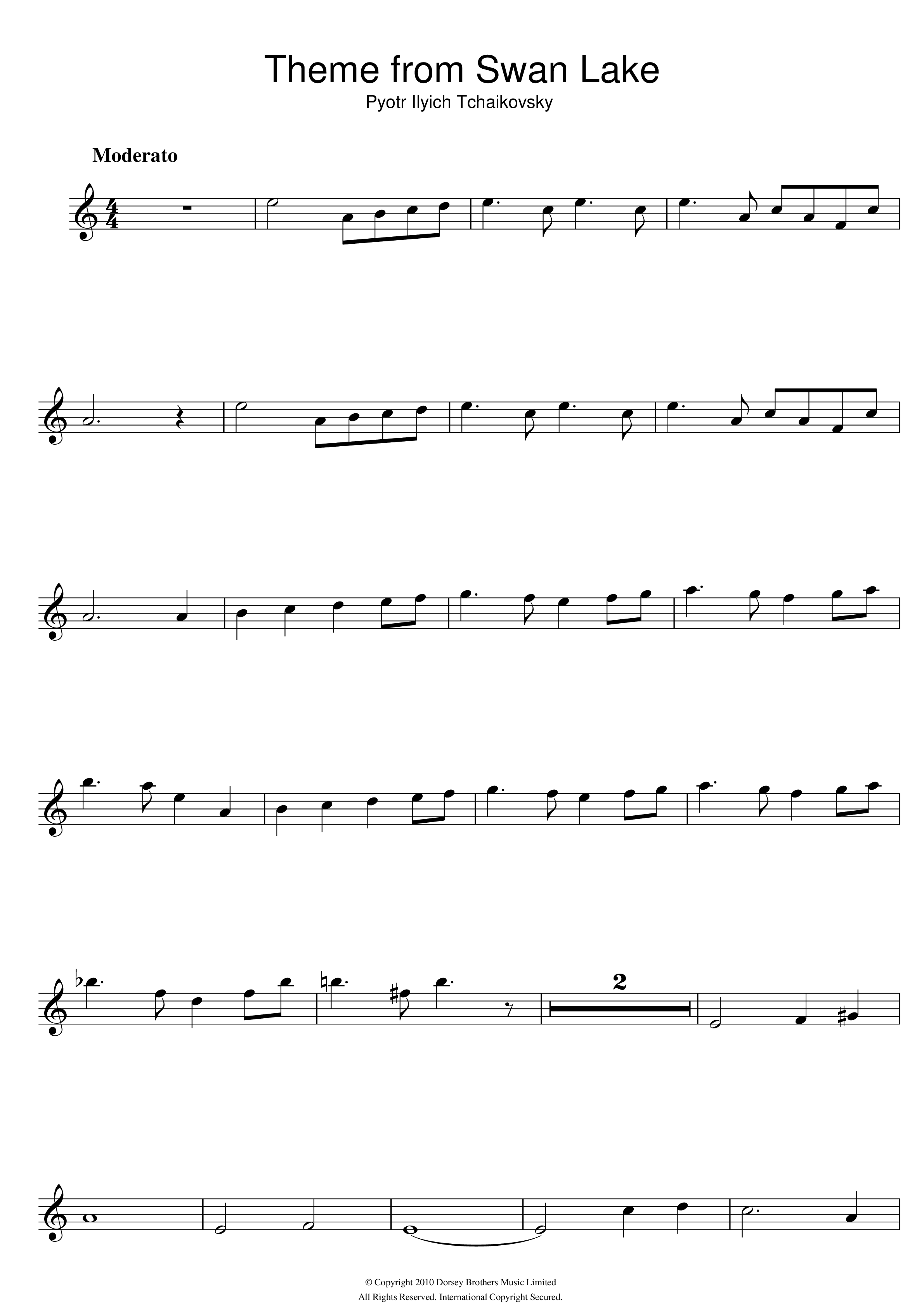 Play Official version of Swan Lake, Op.20 Sheet Music by Pyotr Ilyich ...