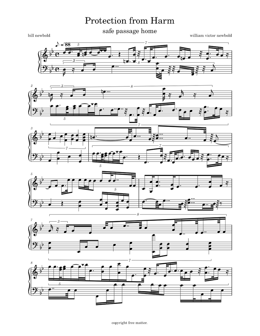 protection from harm Sheet music for Piano (Solo) | Musescore.com