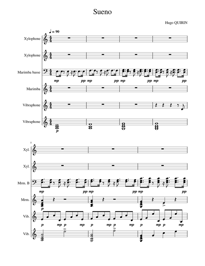 Sueno Sheet music for Vibraphone, Marimba, Xylophone (Percussion ...