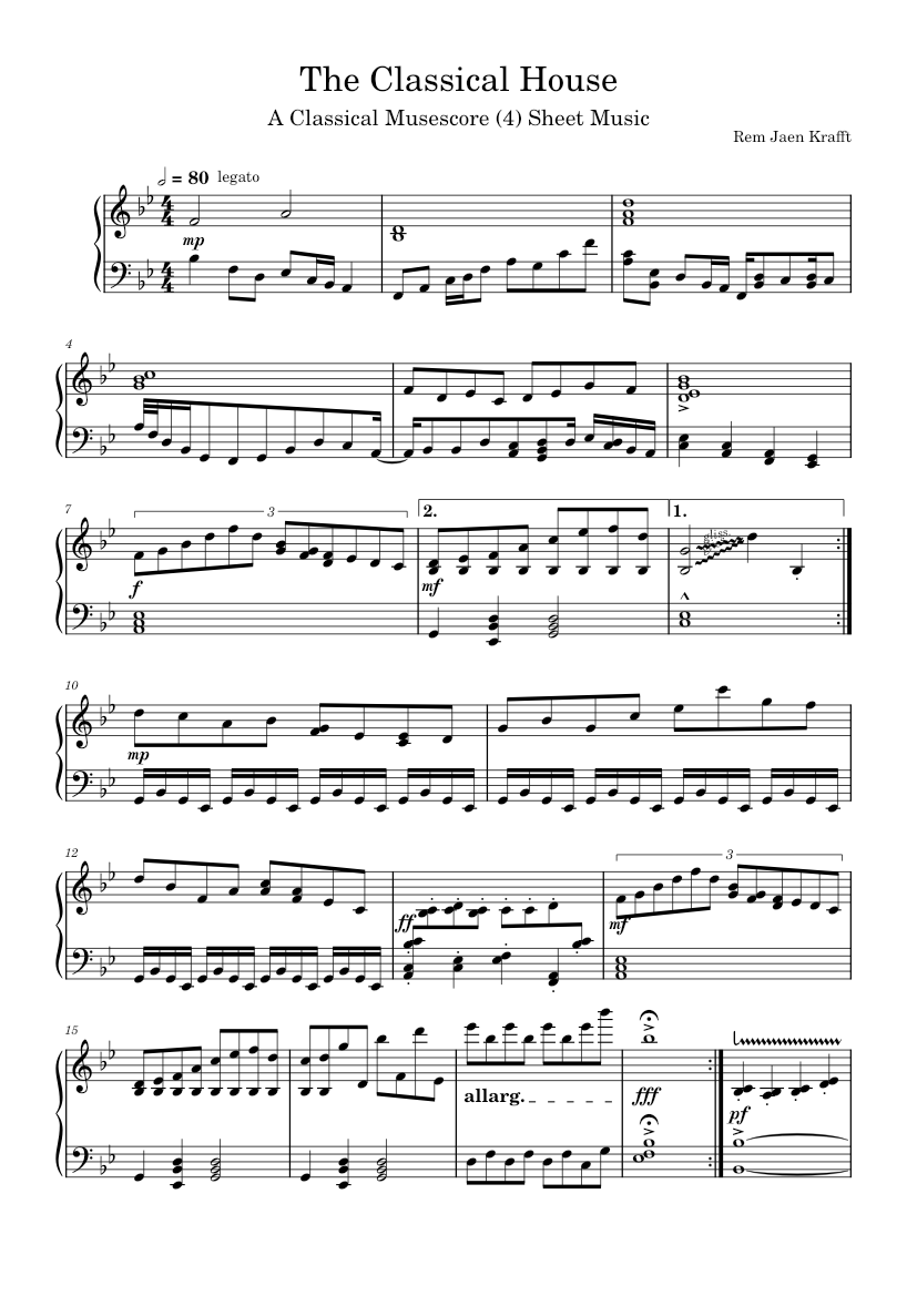 The Classical House - Rem Jaen Krafft Sheet music for Piano (Solo ...