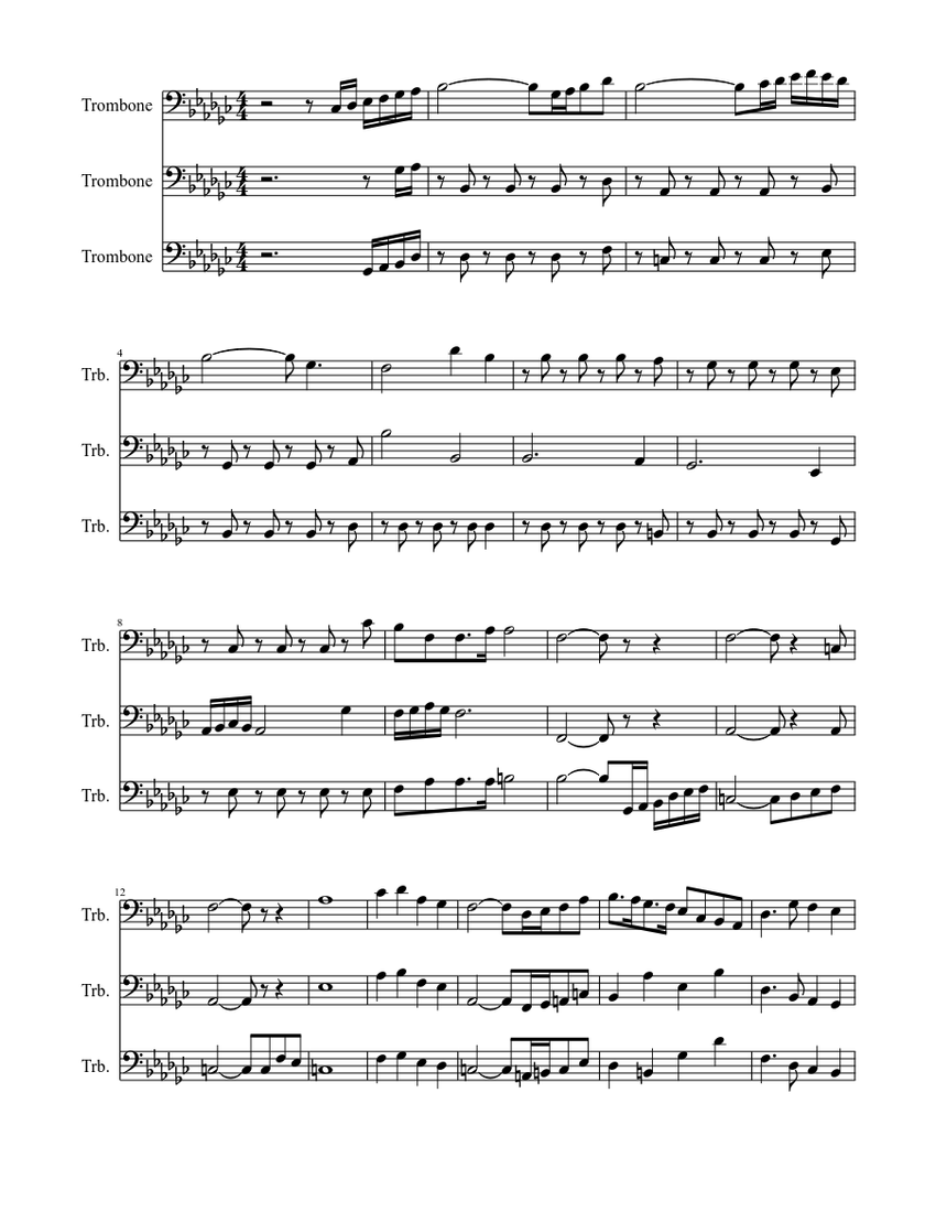 Bouncing Bones Sheet music for Trombone (Mixed Trio) | Download and ...