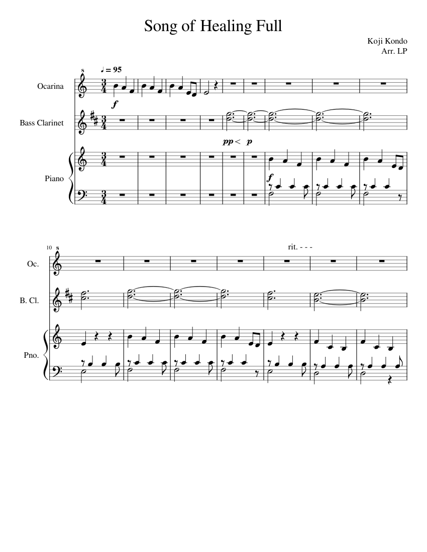Song_of_Healing_Full Sheet music for Piano, Clarinet bass, Flute other ...