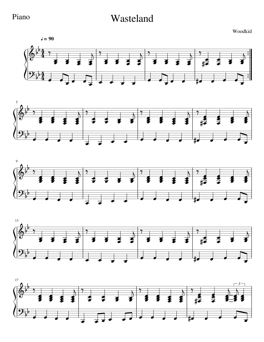 Wasteland - Piano Sheet music for Piano (Solo) | Musescore.com