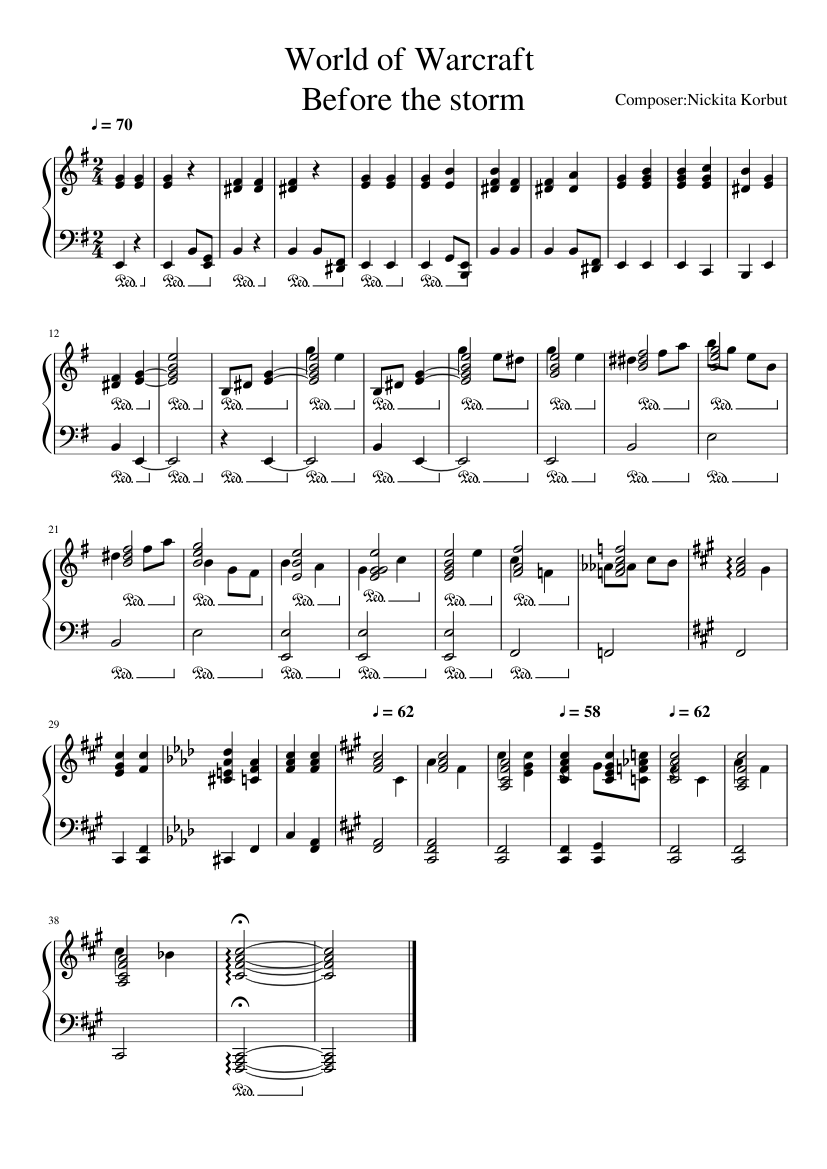 World of Warcraft: Battle for Azeroth Intro Sheet music for Piano (Solo ...