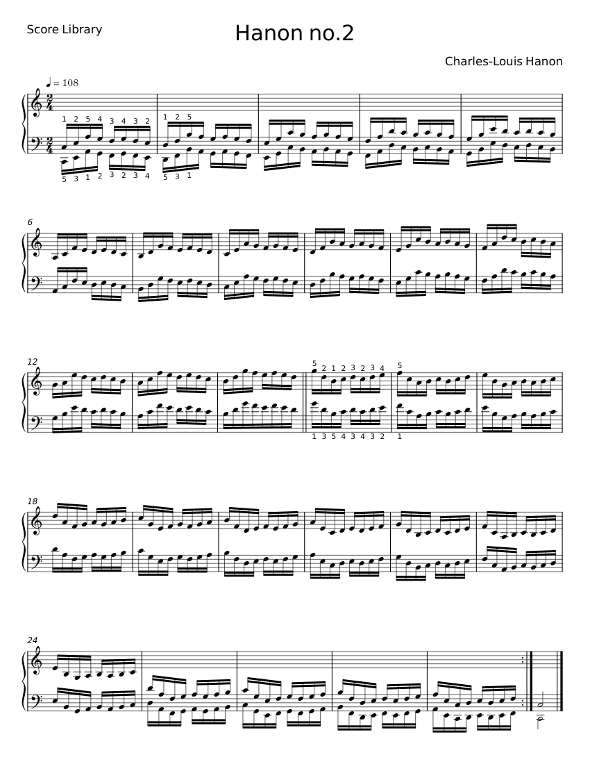 Hanon no.2 - Charles-Louis Hanon Sheet music for Piano (Solo) Easy | Musescore.com