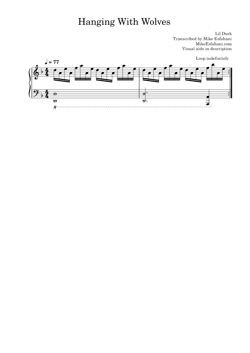 Hanging With Wolves - Lil Durk - piano tutorial