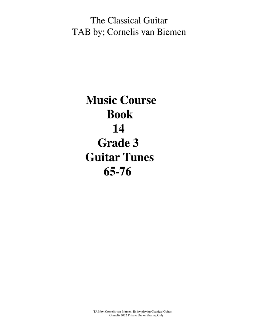 Music Course for Classical Guitar Book 14_Guitar tunes 64-76 – Various ...