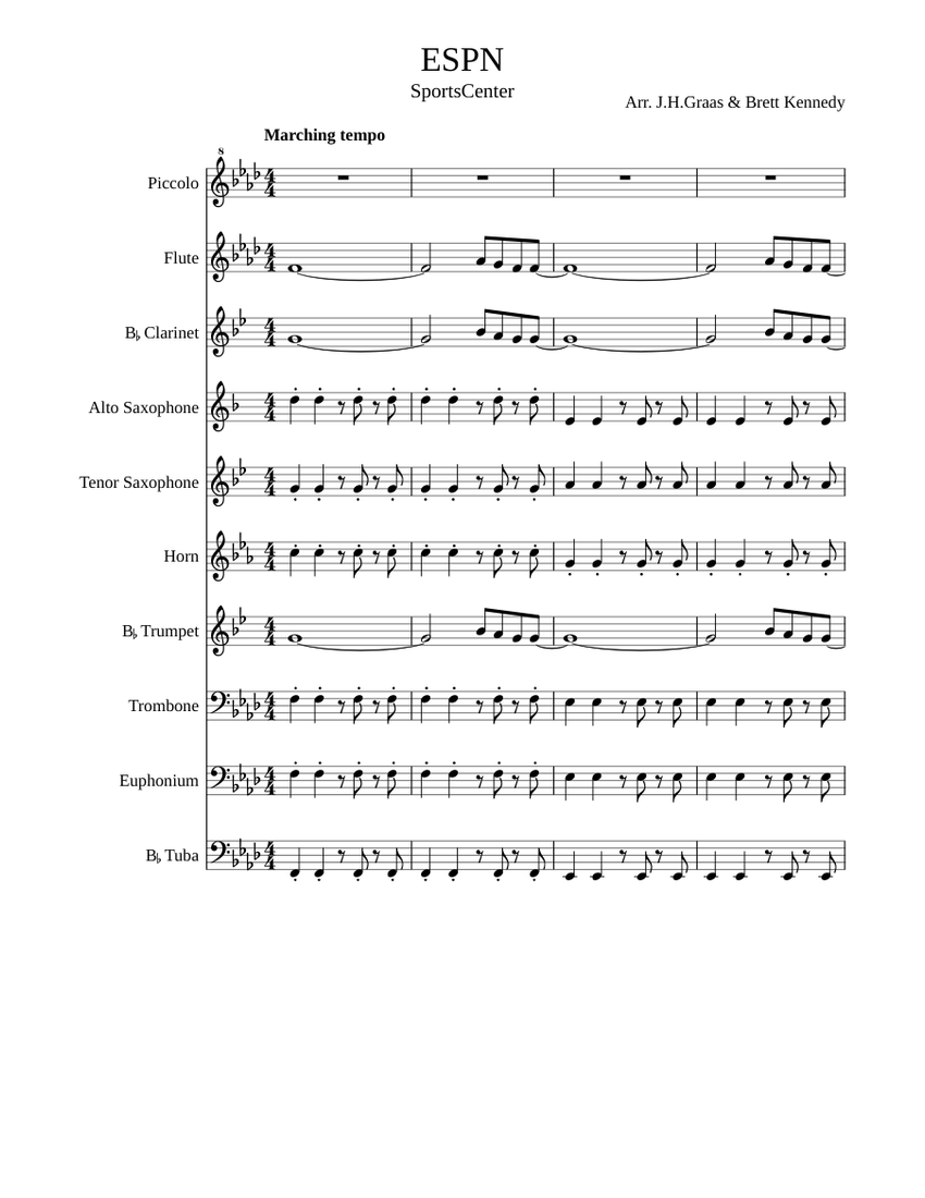 ESPN Crank Version Sheet music for Trombone, Flute, Oboe (Mixed Trio ...