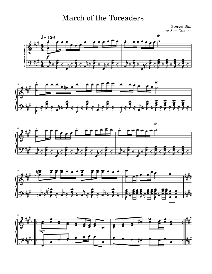 Carmen - march of the toreadors – Georges Bizet Carmen - March of the ...