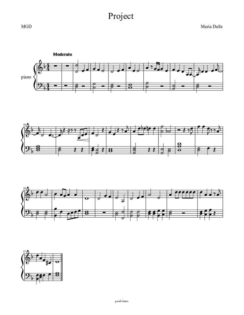 project2 Sheet music for Piano (Solo) | Musescore.com