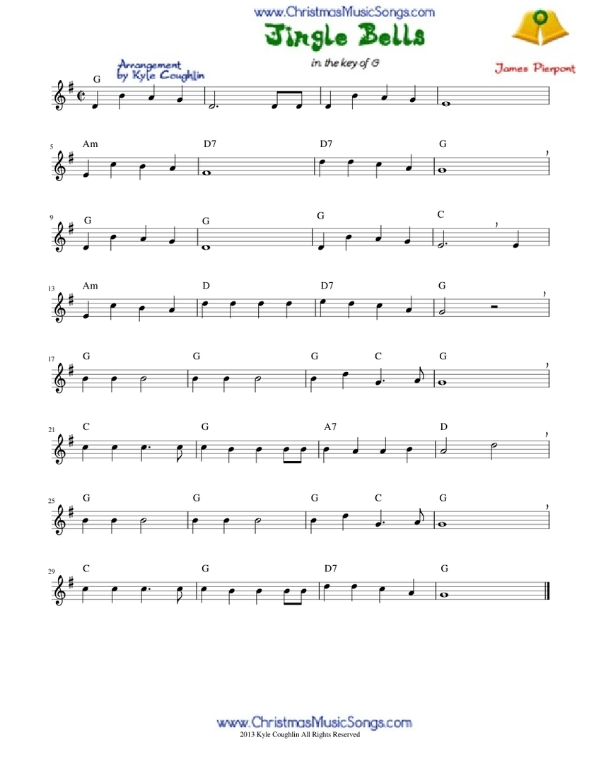 Jingle Bells Partitura Sheet music for Piano (Solo) Easy | Musescore.com