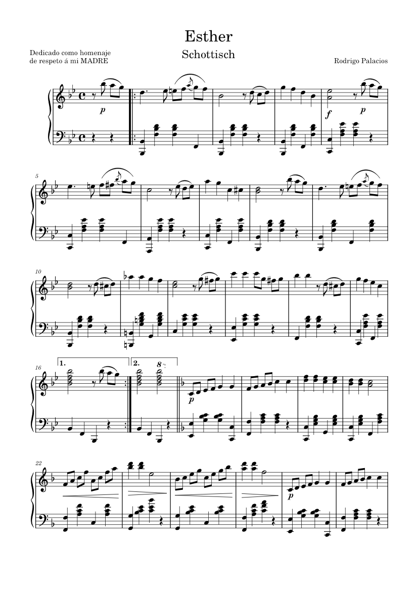 Esther Sheet music for Piano (Solo) | Musescore.com