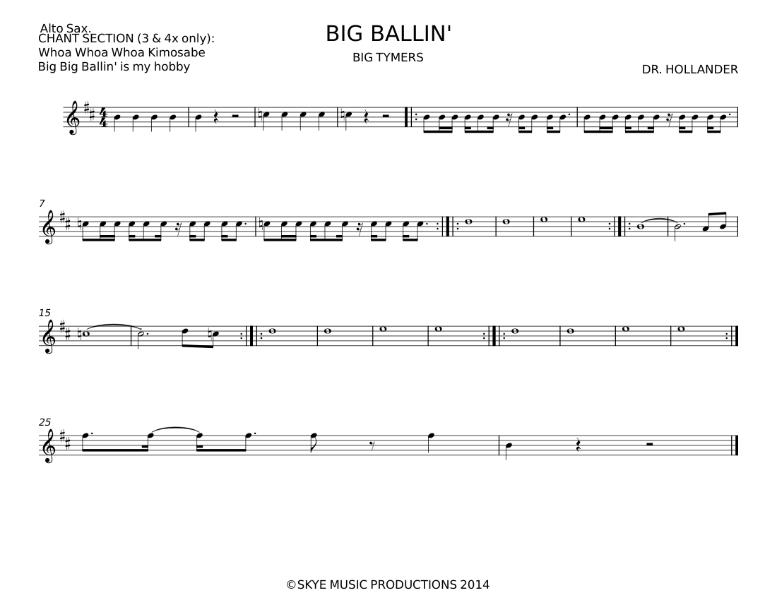 Big Ballin' - Big Tymers Sheet music for Saxophone alto (Solo ...