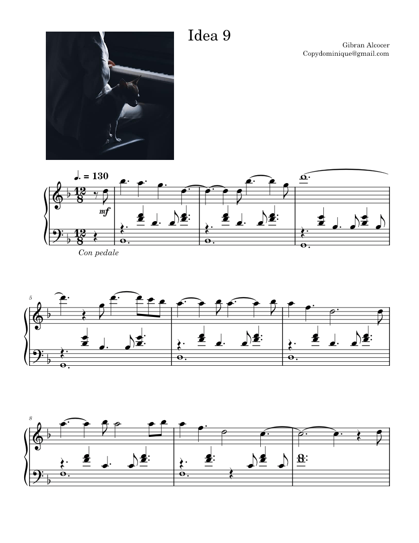 Idea 9 – Gibran Alcocer Sheet music for Piano (Solo) | Musescore.com