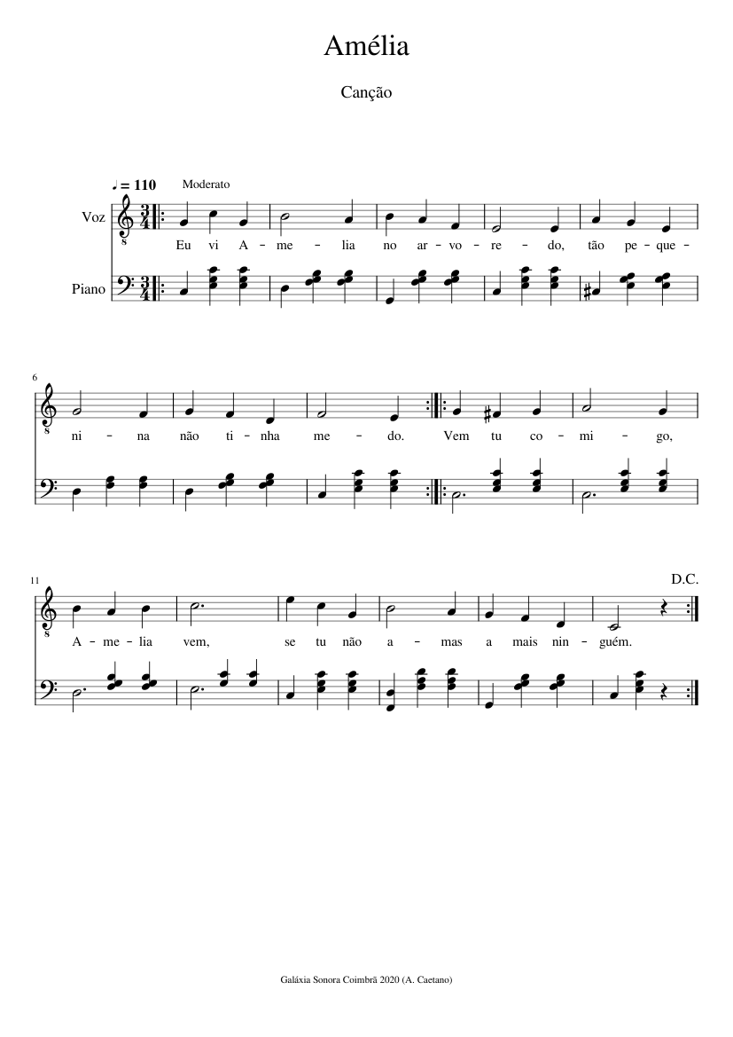 Amélia Sheet music for Piano, Cello (Solo) | Musescore.com