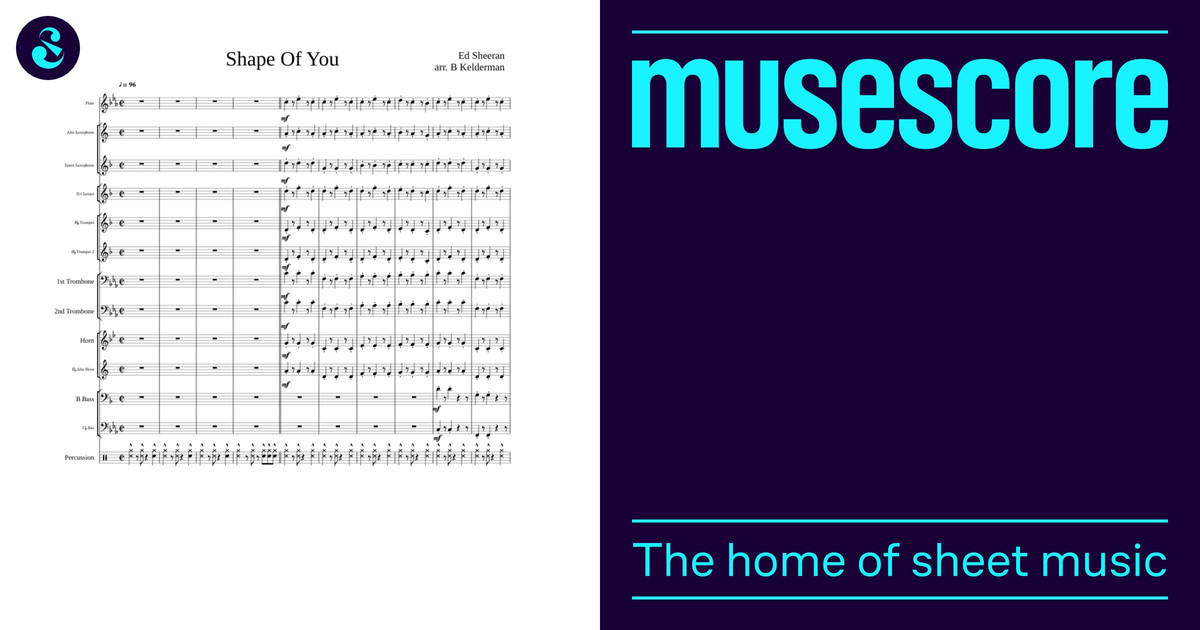 Shape Of You- Ed Sheeran Sheet music for Flute, Drum (other) (Mixed ...