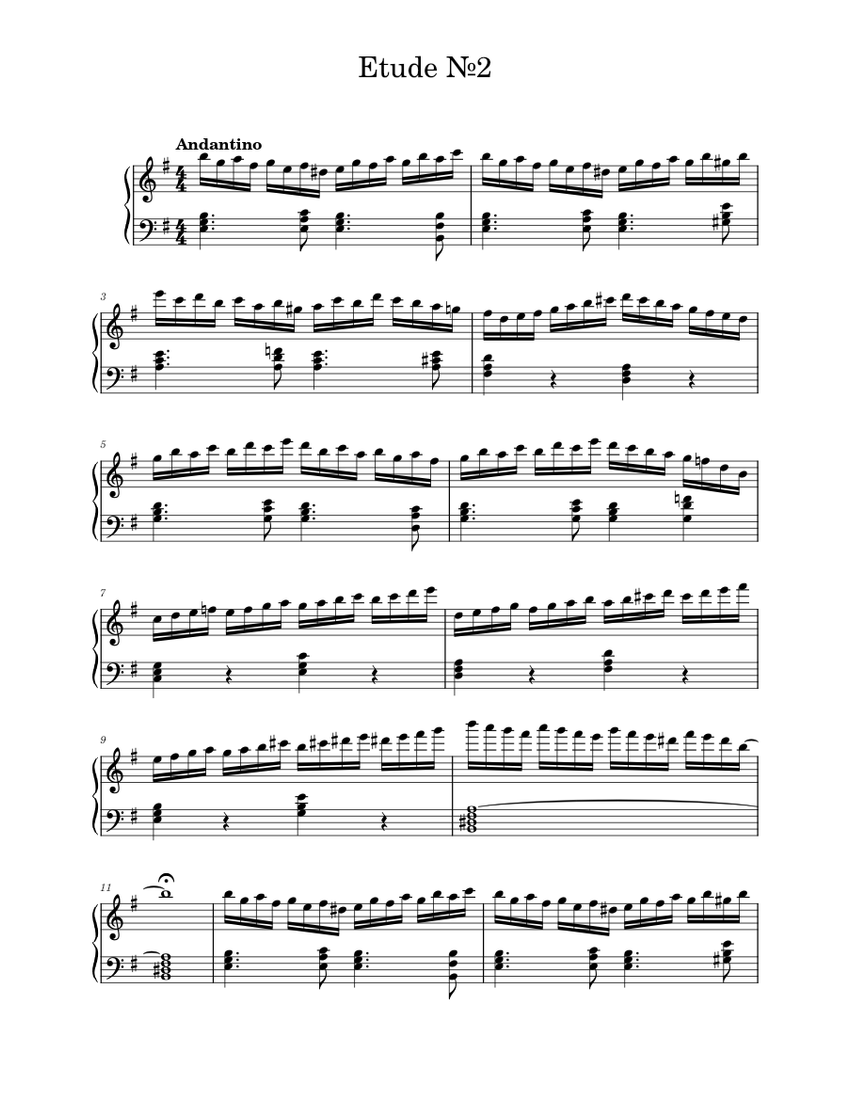 Etude №2 Sheet music for Piano (Solo) | Musescore.com
