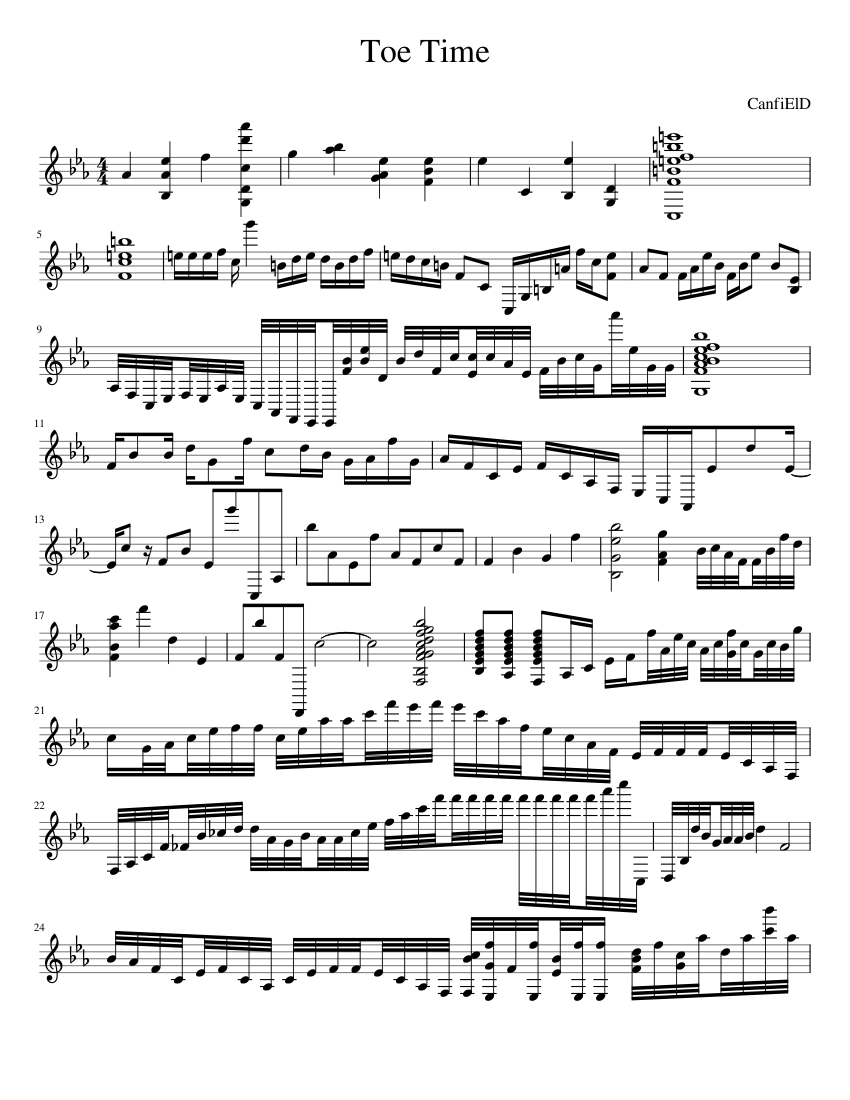 Toe_Time Sheet music for Piano (Solo) | Musescore.com