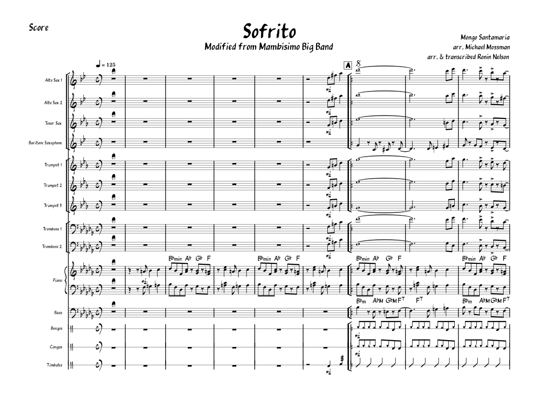Sofrito Sheet music for Piano, Trombone, Saxophone alto, Saxophone tenor & more instruments ...