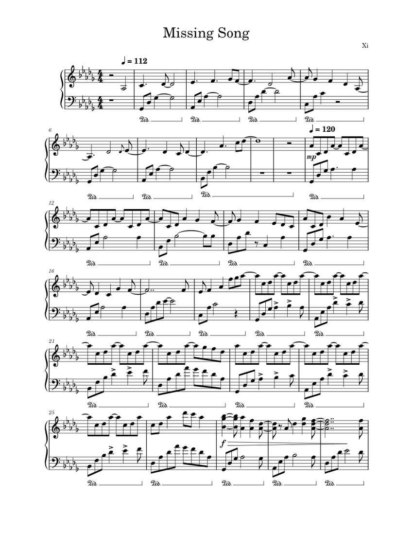 Missing Song - Xi Sheet music for Piano (Solo) Easy | Musescore.com