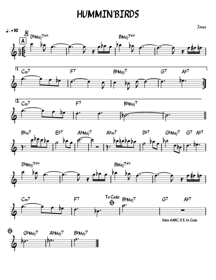 HUMMINGBIRDS - C.Jones Sheet music for Piano (Solo) Easy | Musescore.com