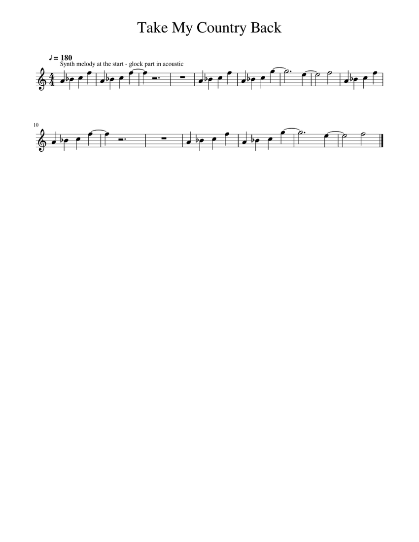 Take My Country Back - Enter Shikari Sheet music for Glockenspiel (Solo ...