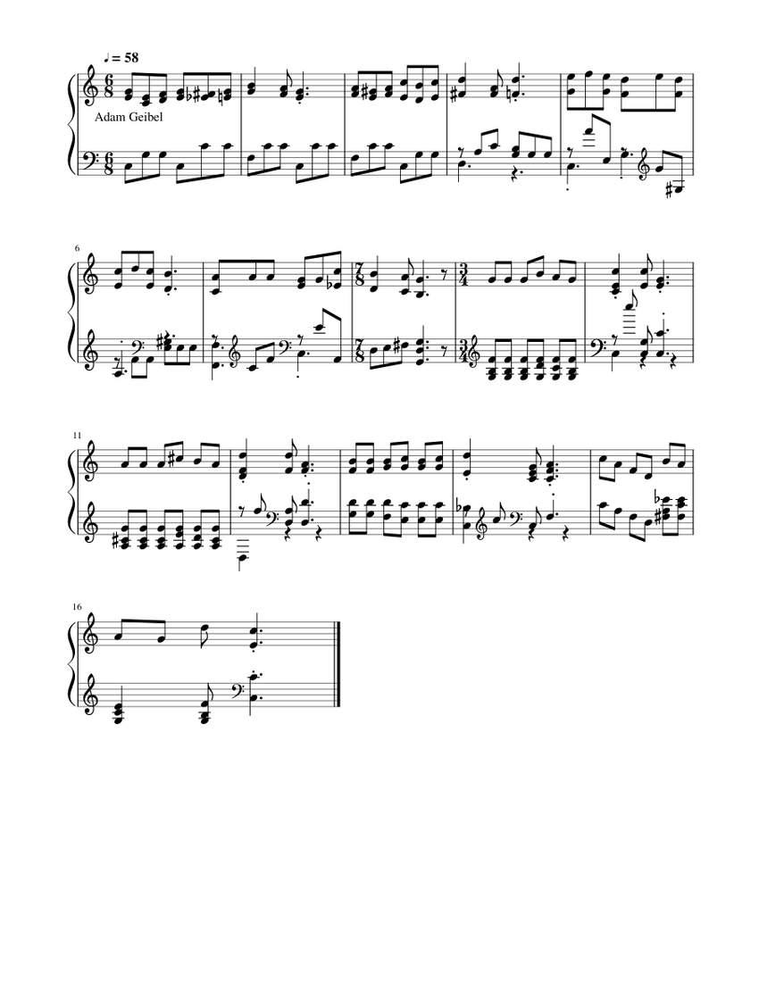 Seedtime and harvest since time began - Adam Geibel Sheet music for ...