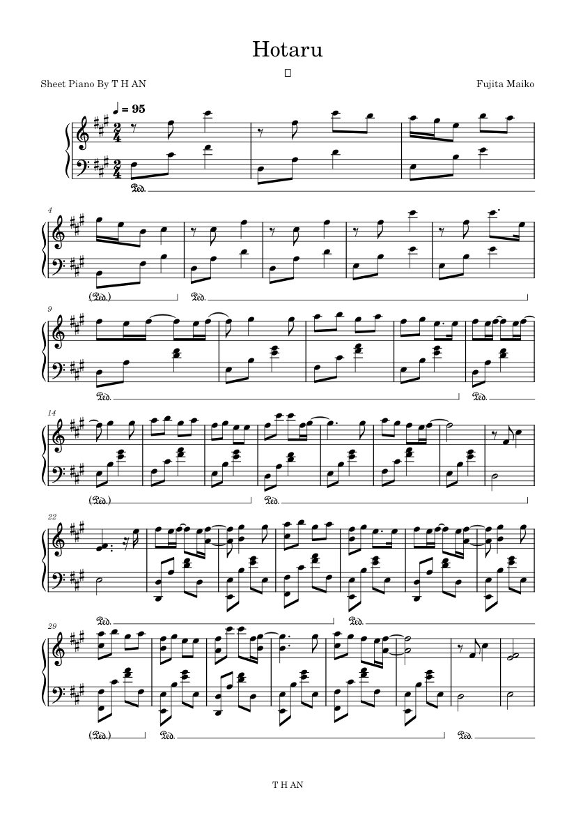 Hotaru Sheet music for Piano (Solo) | Musescore.com
