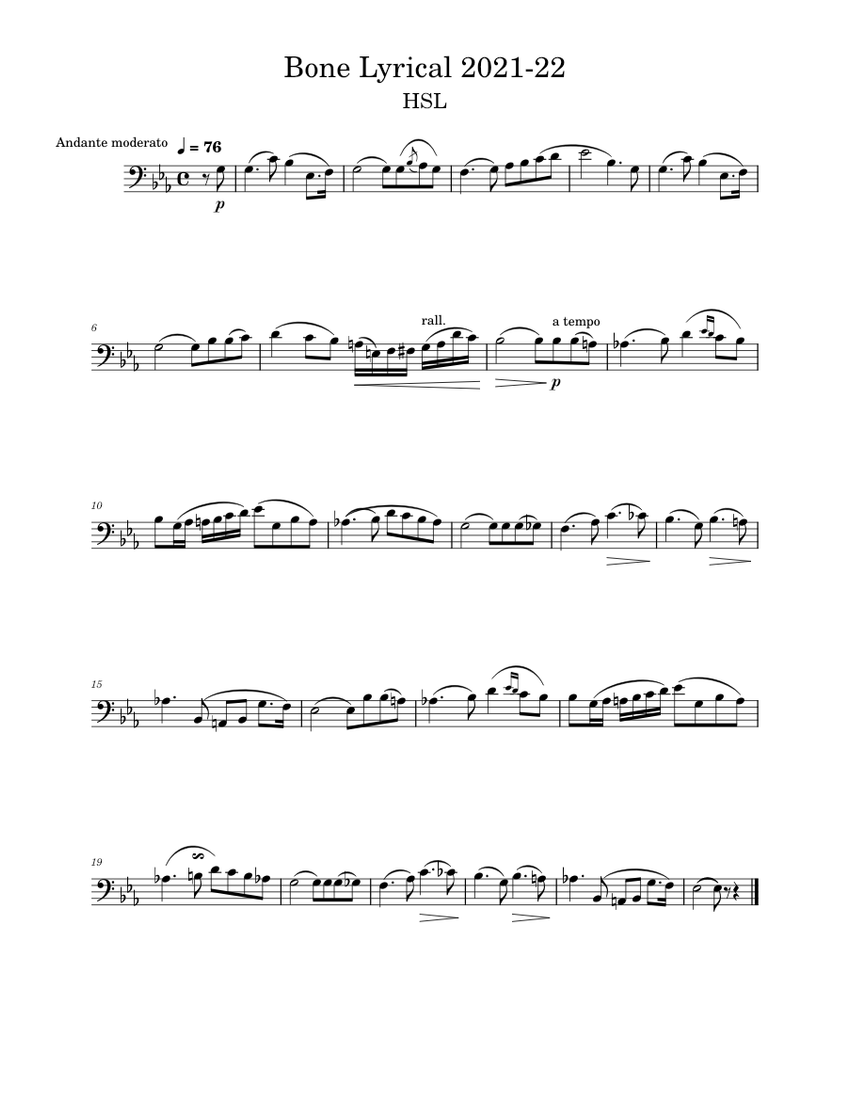 AL Bone/Tone Lyrical 2021-22 Sheet music for Trombone (Solo ...