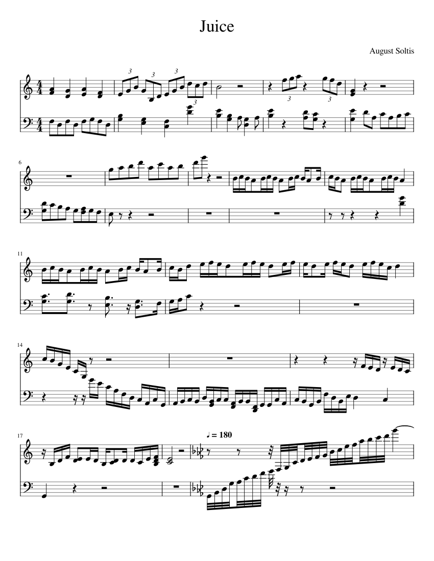 Juice - piano tutorial