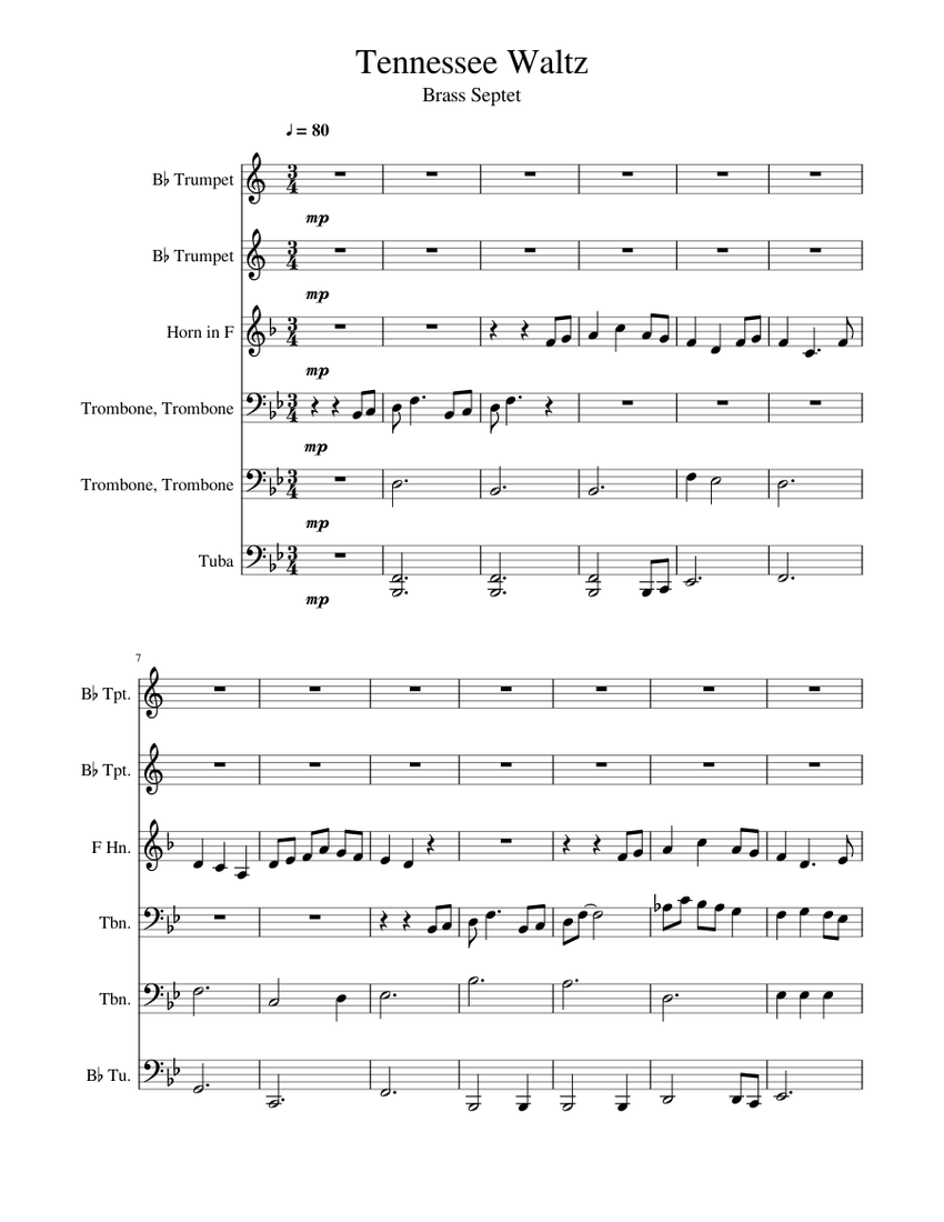 TWS Sheet music for Trombone, Tuba, Trumpet in b-flat, French horn ...