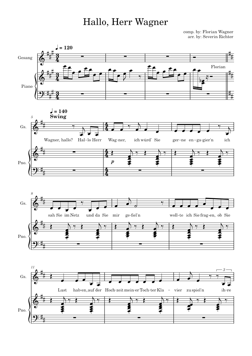Hallo Herr Wagner – Florian Wagner - Sheet music for Piano (Solo ...