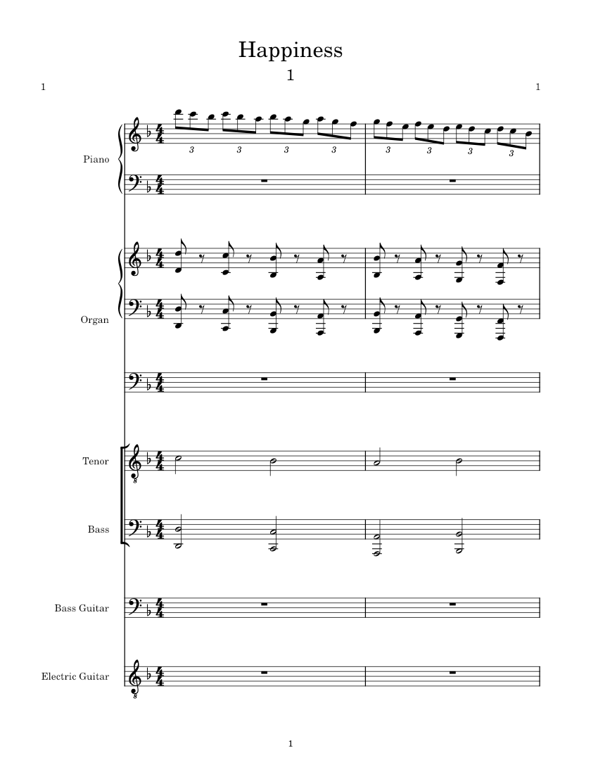 Happiness Sheet music for Piano, Tenor, Bass voice, Organ & more ...