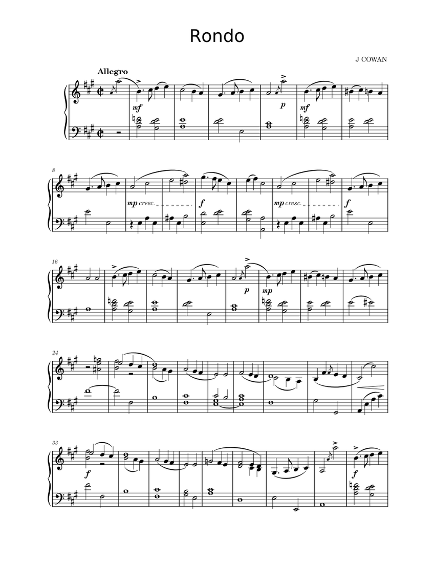 Rondo Sheet music for Piano (Solo) | Musescore.com