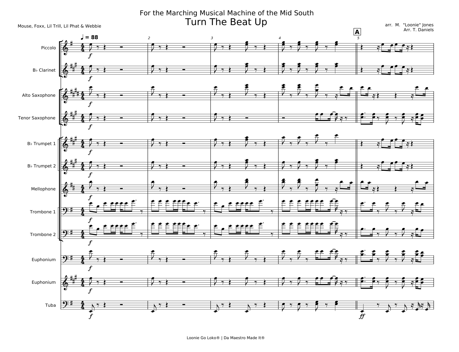 Turn The Beat Up – Trill Family Turn_The_Beat_Up Sheet Music for ...
