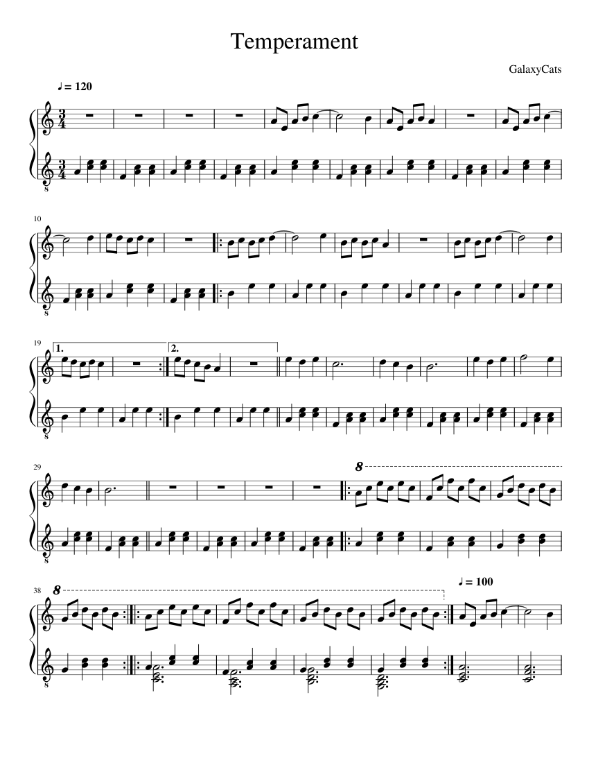 Temperament Sheet music for Piano (Solo) | Musescore.com