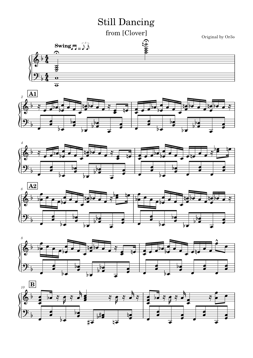 【CLOVER】 Still Dancing – Piano Solo Sheet Music for Piano (Solo ...