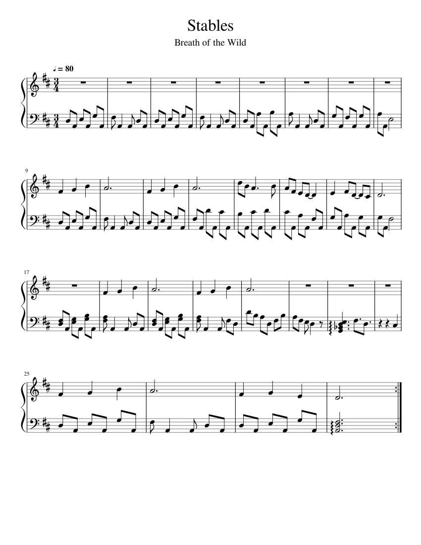 Stables Sheet music for Piano (Solo) Easy | Musescore.com