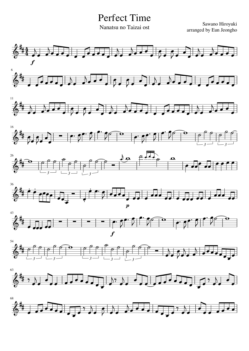 Perfect Time Sheet Music for Violin (Solo) | MuseScore.com