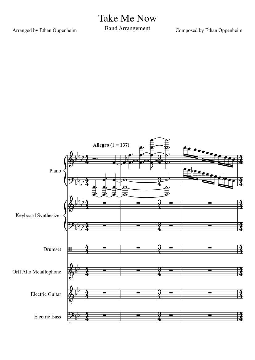 Take Me Now Sheet music for Piano (Solo) | Musescore.com