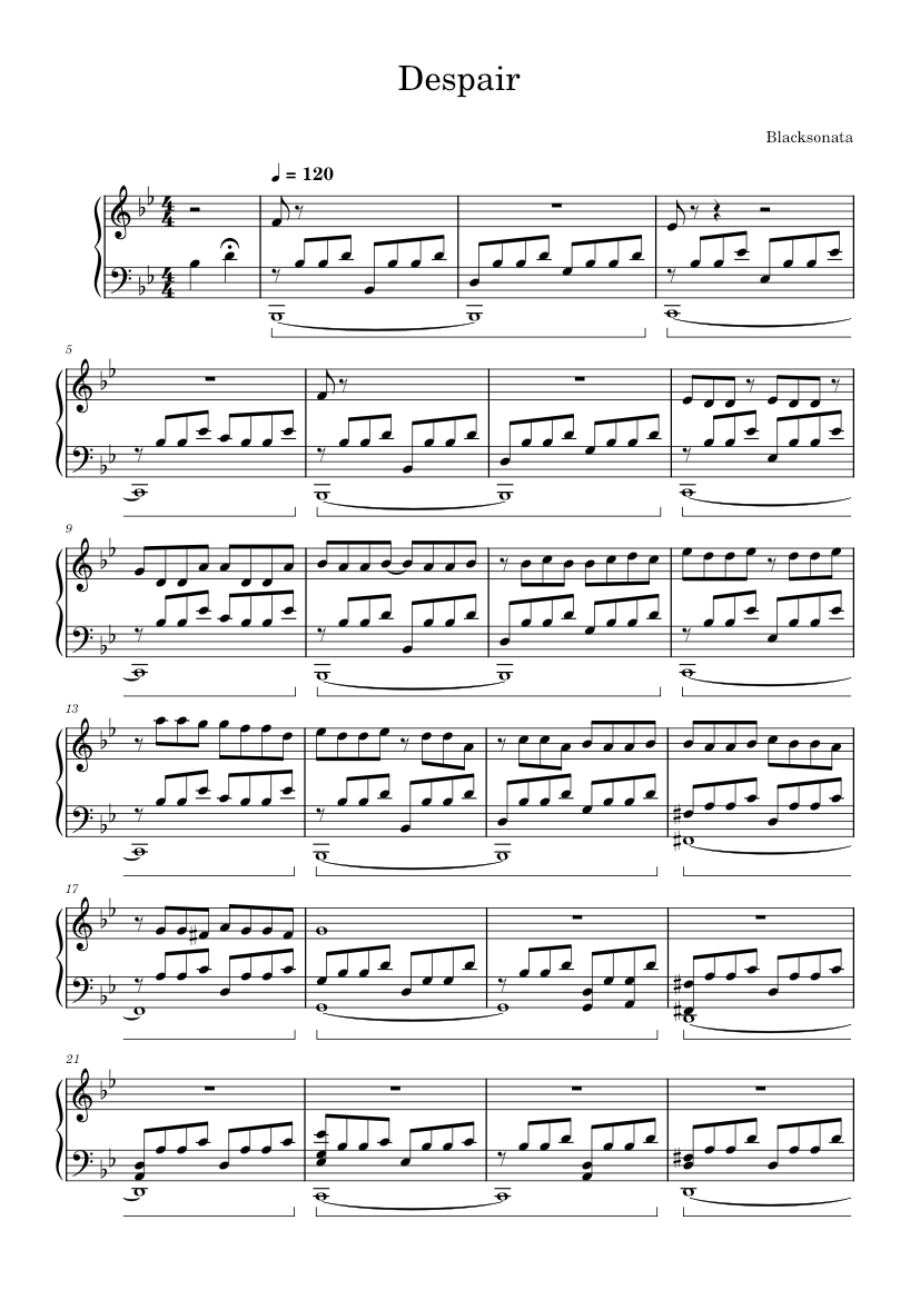 Despair Sheet music for Piano (Solo) | Musescore.com