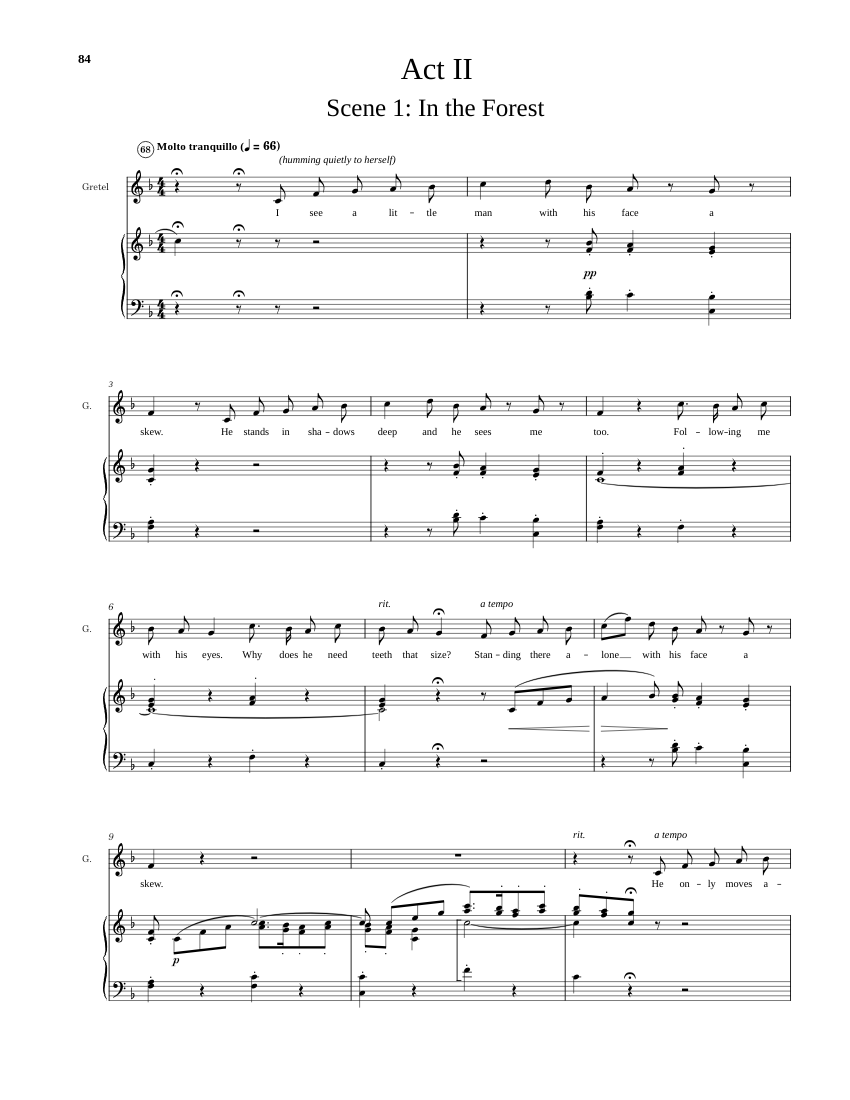 Hänsel und Gretel: Act II, Scene 1 (English Libretto) Sheet music for ...