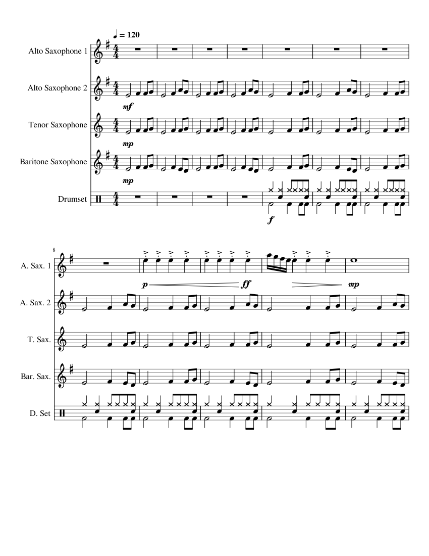 Saxes Rule Sheet music for Saxophone alto, Saxophone tenor, Saxophone ...