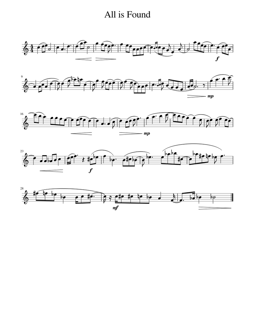 All_is_Found Sheet music for Flute (Solo) | Musescore.com