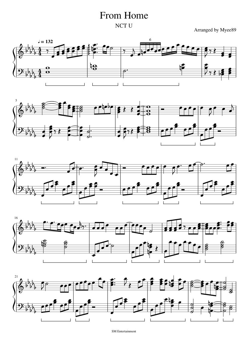 NCT U - From Home Sheet music for Piano (Solo) | Musescore.com