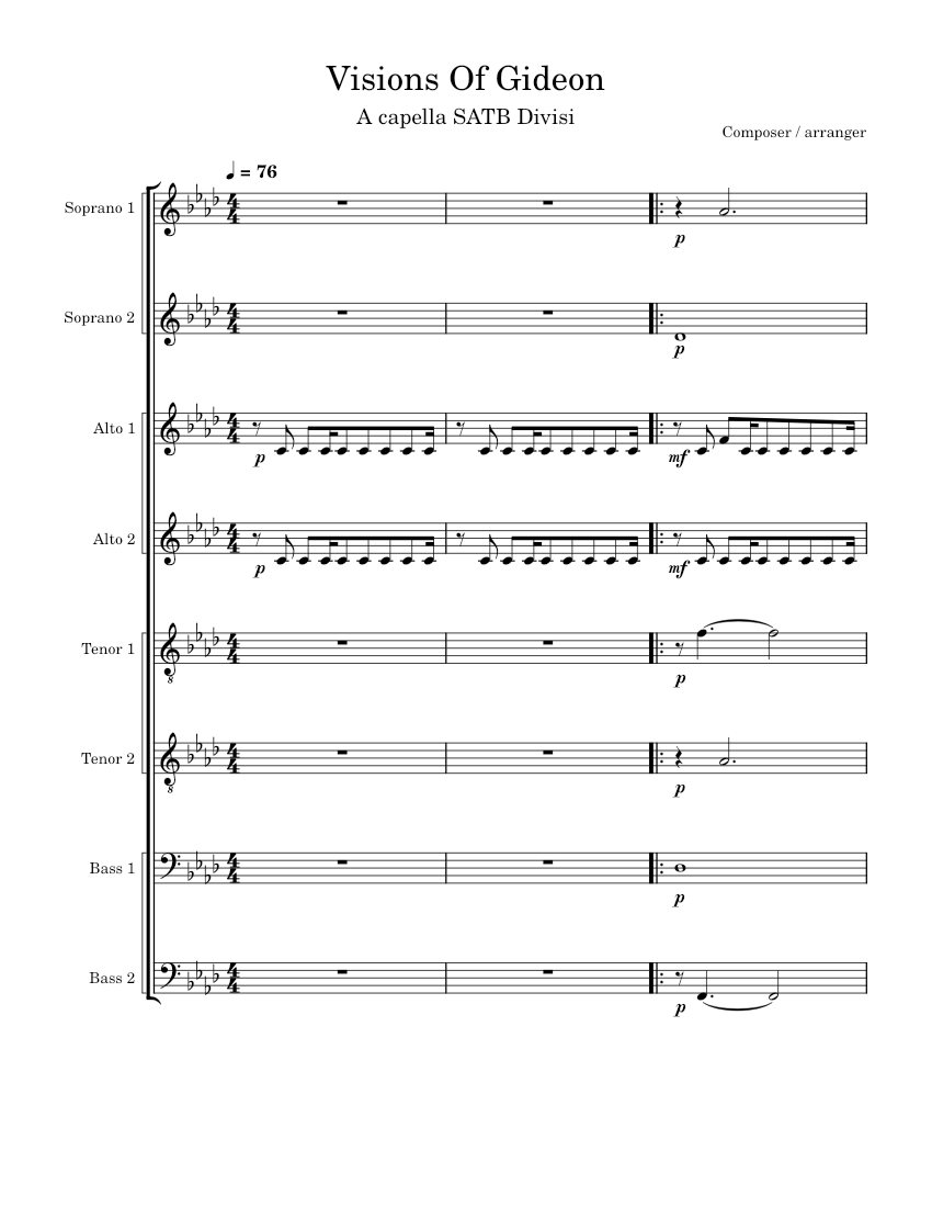 Visions of Gideon - Sufjan Stevens SATB Divisi A Cappella Sheet Music ...