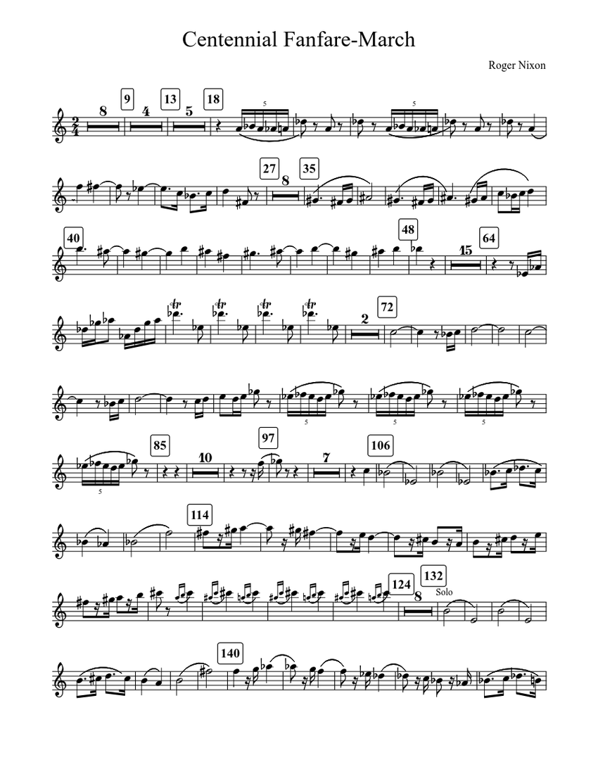 Centennial Fanfare-March (Oboe 1) Sheet music for Oboe (Solo ...