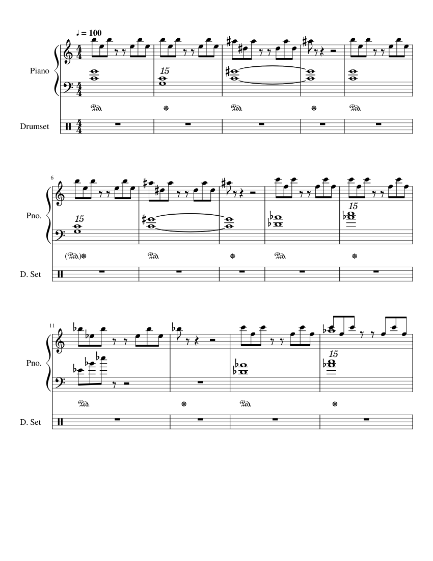 File Select [Super Mario Galaxy] - Piano and Drums Sheet music for ...